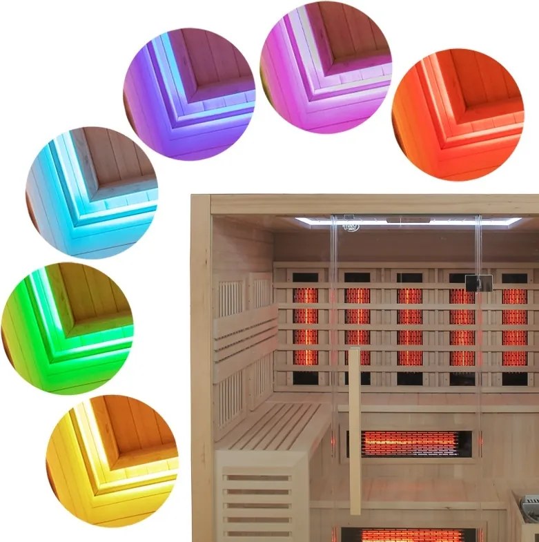 BPS-koupelny Kombinovaná sauna 2v1 - Infrasauna + finská sauna 180x160, 4-5 osob