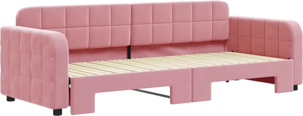 Válenda s přistýlkou růžová 80 x 200 cm samet 3196925