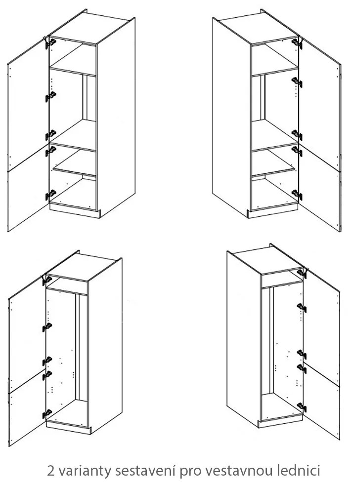 LUNA bb | vysoká skříňka 60 LO-210 2F pro vestavnou lednici | 60 cm | UNI dvířka | bílá mat