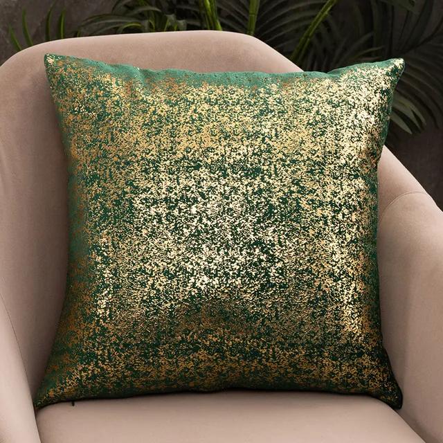 Luxusní povlak na polštář se zlatým potiskem (30x50 cm) Barva: zelená