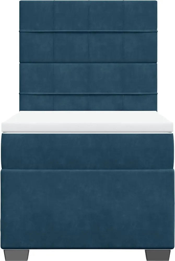 Box spring postel s matrací modrá 90 x 200 cm samet 3293114