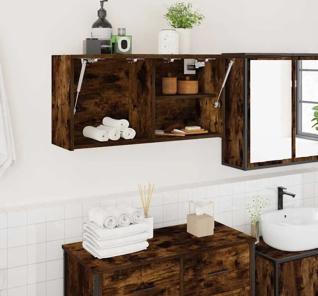 vidaXL Koupelnová nástěnná skříňka 80 x 25 x 40 cm kompozit [860093] Barva: šedá sonoma