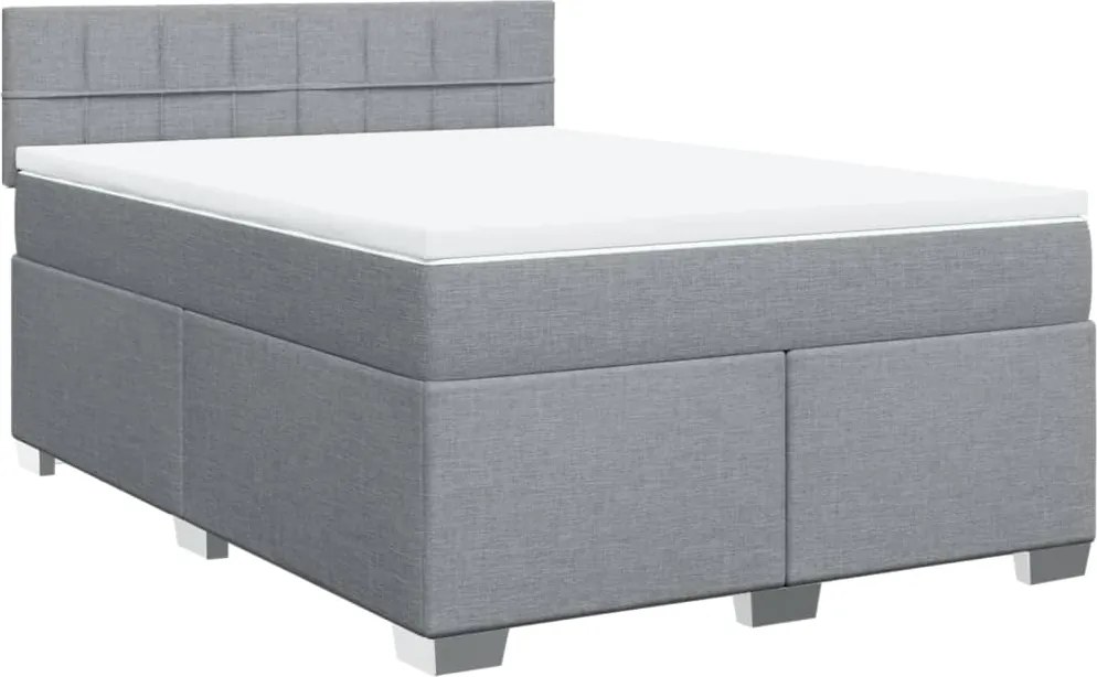 Box spring postel s matrací světle šedá 160 x 200 cm textil 3285939