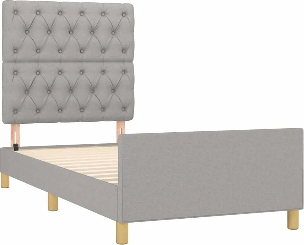 Rám postele bez matrace světle šedá 80 x 200 cm textil 3125252
