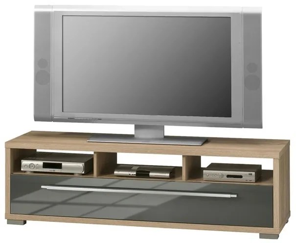 Sconto TV stolek 7645 dub sonoma/šedá vysoký lesk