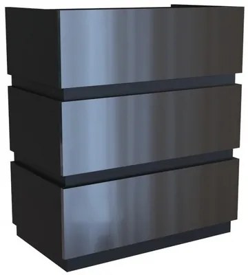 Variabilní komoda TESS 3 šuplata černá lesklá