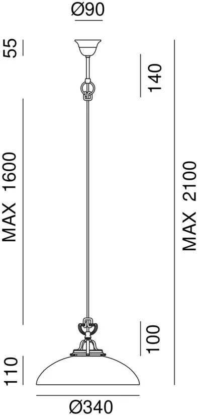Il Fanale Rustikální závěsné svítidlo COUNTRY ø 340 mm