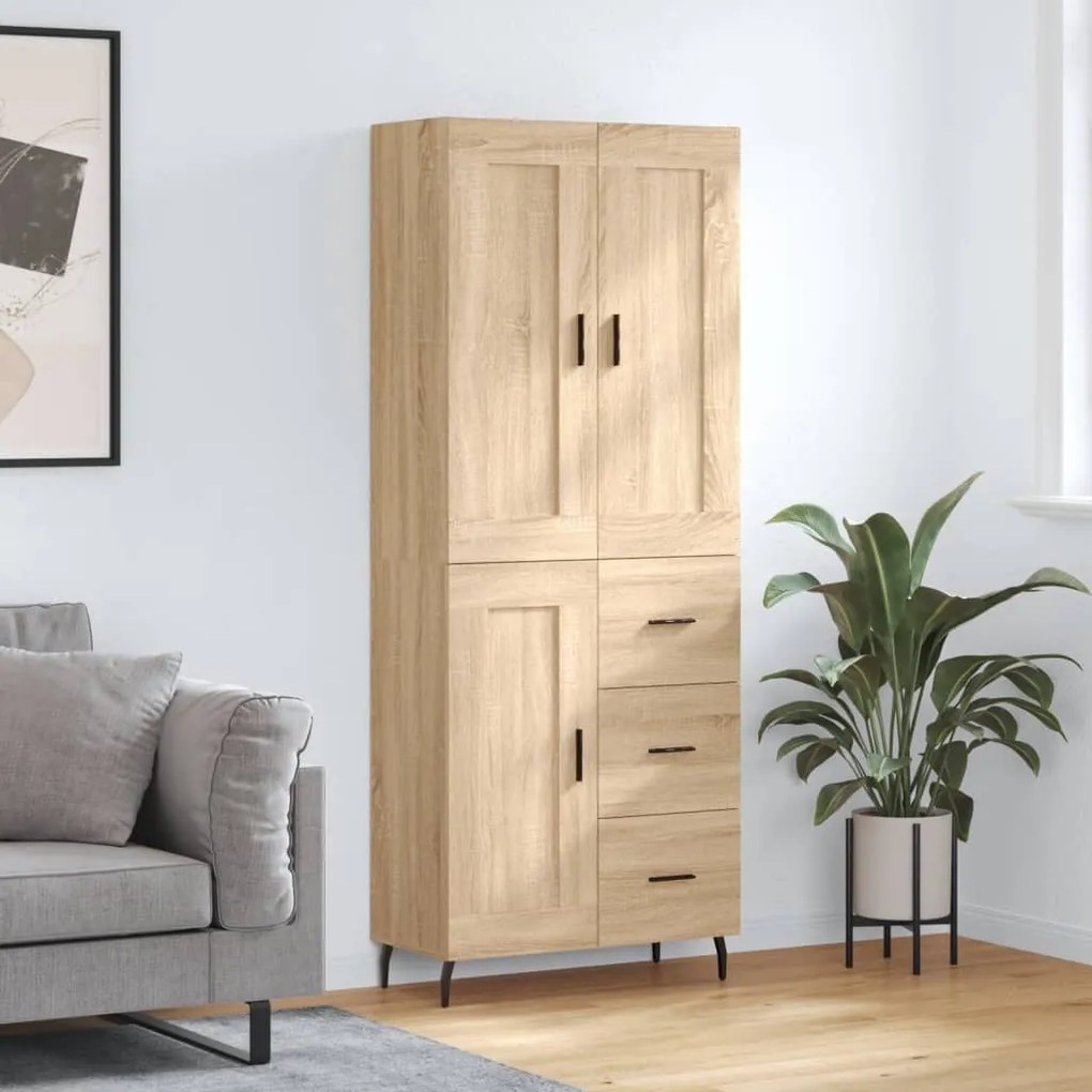 Skříň highboard dub sonoma 69,5 x 34 x 180 cm kompozitní dřevo 3200020