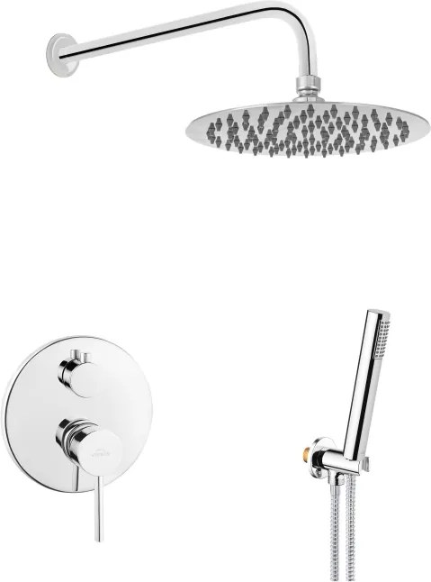 Invena Dafni, podomítková sprchová sada s dešťovou hlavovou sprchou 25cm, chrom lesklý, INV-BS-88-0O2-A