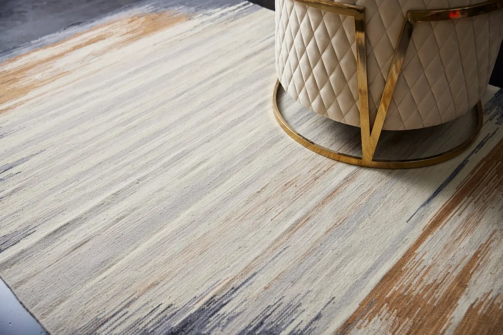 Diamond Carpets India, Ručně vázaný kusový koberec Ombre Paris DESP HL64 Ivory Charcoal, 160x230, vícebarevná, chodba / předsíň