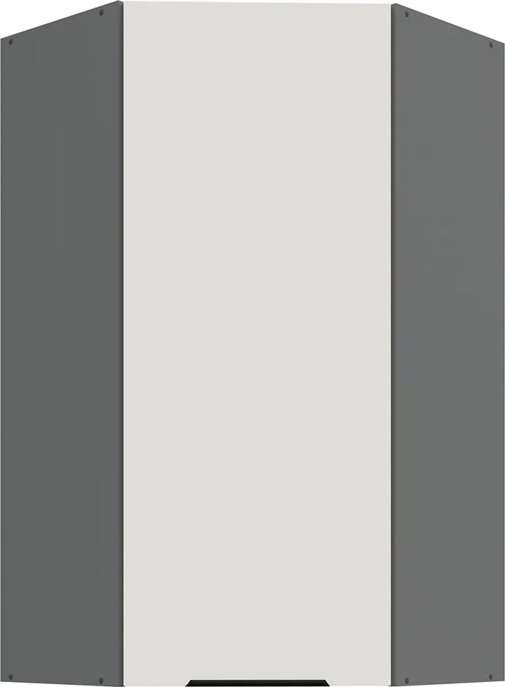 ARIA aw | horní kuchyňská skříňka 60x60 GN-108 1F (45°) rohová s policemi | 60x60 cm | EXTRA VYSOKÁ | antracit/bílá