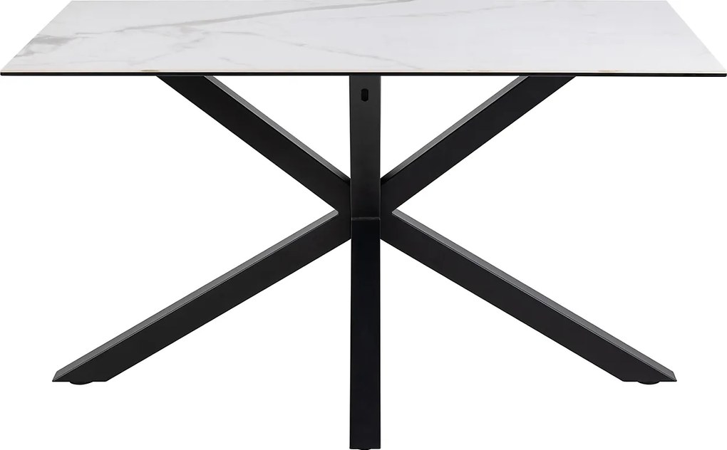 Jídelní stůl Heaven 135 cm bílý mramor/černý