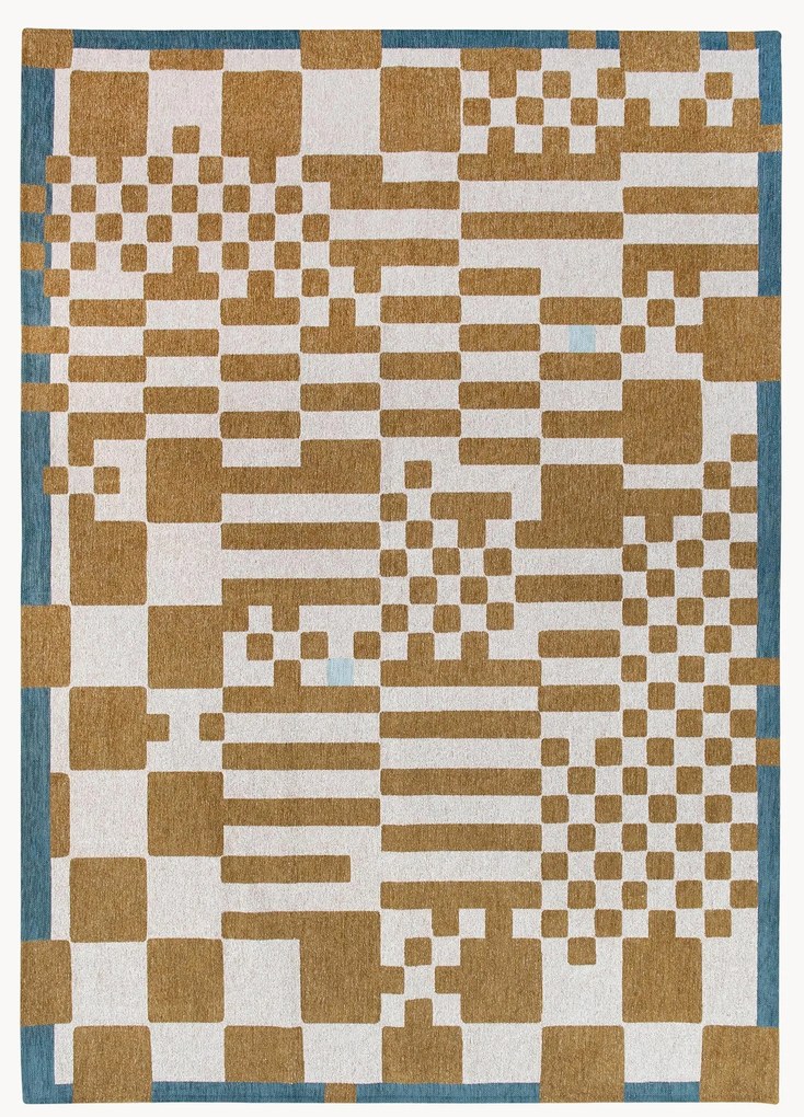 Omyvatelný interiérový/exteriérový žakárový koberec Chess