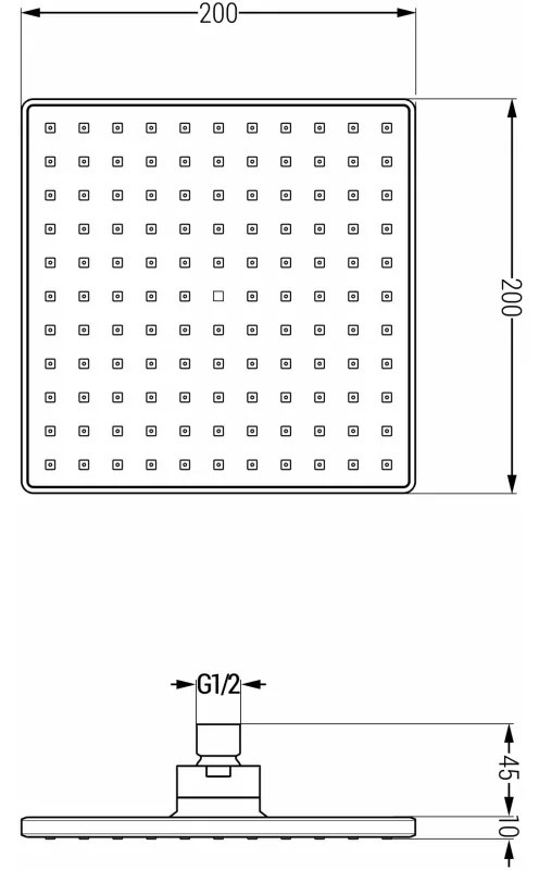 Mexen Uno DR72 podomítkový sprchový set, Černá - 71435DR72-70