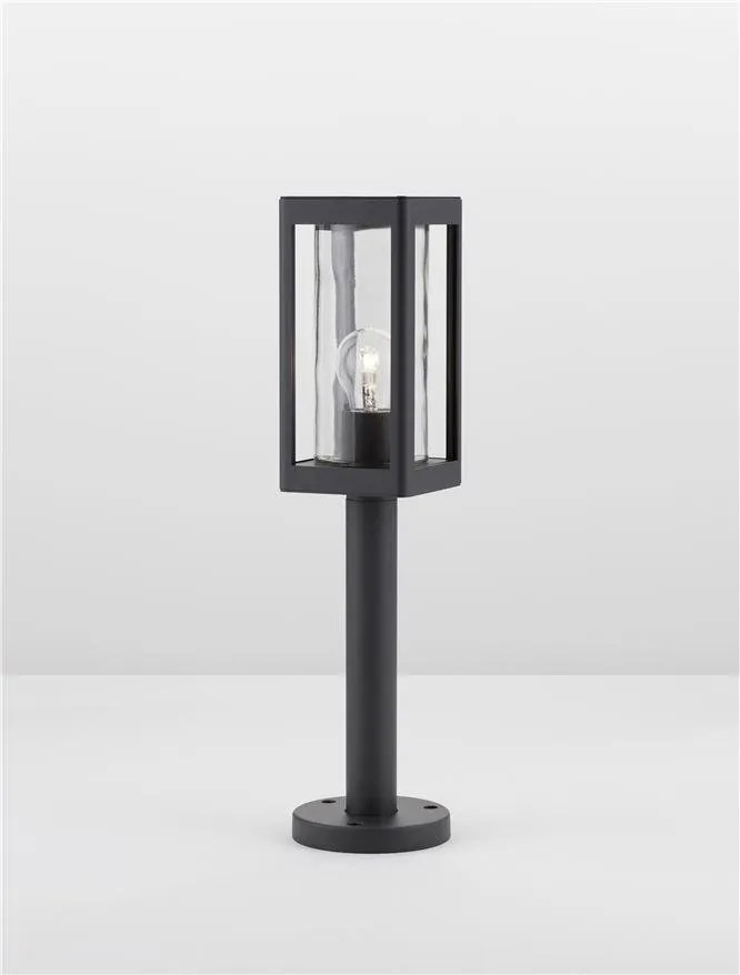 NV 9060193 Venkovní sloupkové svítidlo FIGO tmavě šedý hliník a čiré sklo E27 1x12W 220-240V bez žárovky IP54 - NOVA LUCE