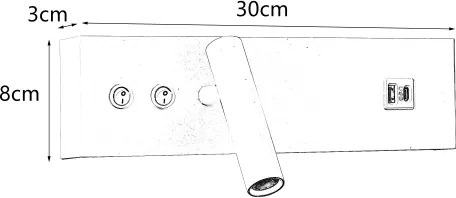 Brilagi-LED Nástěnné bodové svítidlo s USB portem NOCTIS LED/3W/230V+LED/9W bílá