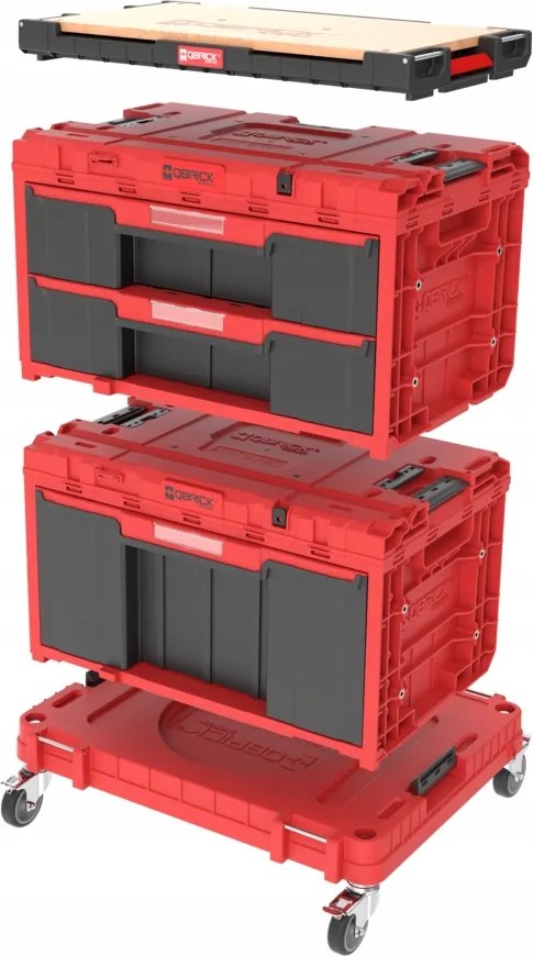 Sada boxů na nářadí Qbrick System One Red Workshop Drawers Set 7