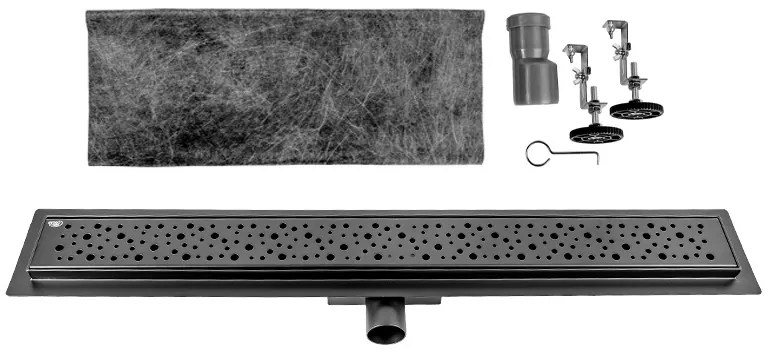 BPS-koupelny Sprchový odtokový žlab DL01 WAVE G5 HYD-2673 80 cm, černý
