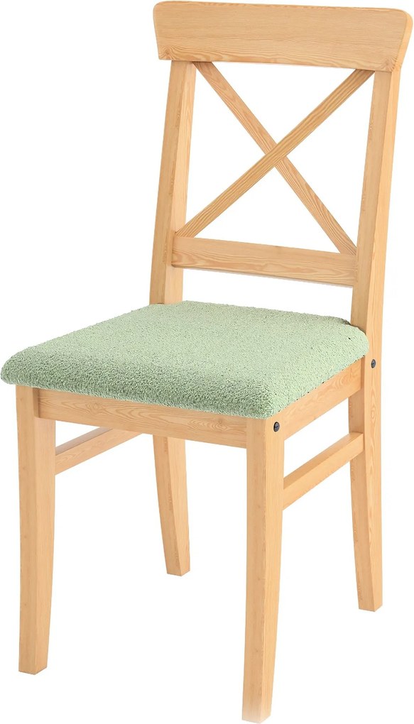 Potah na židli Ingolf s čalouněným sedákem barva zelená látka pletený vzor