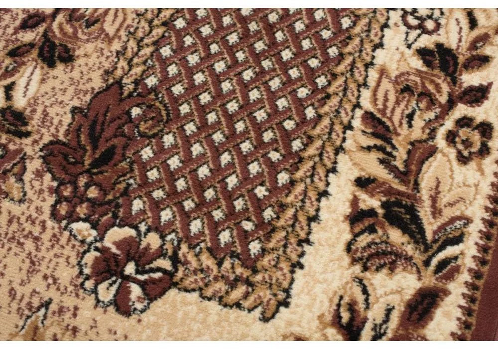 Kusový koberec PP Květiny hnědý atyp 80x200cm