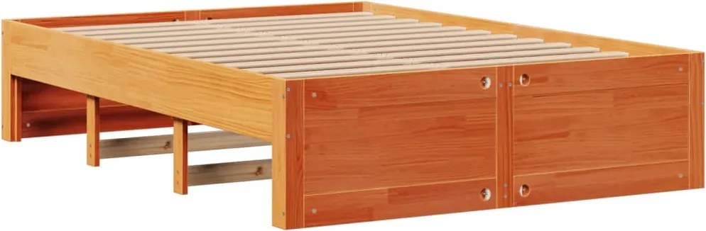 Postele bez matrace se zásuvkami hnědá 140x190cm masiv borovice 3308818