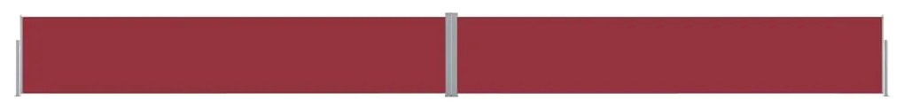 vidaXL Zatahovací boční markýza / zástěna 140 x 1200 cm červená
