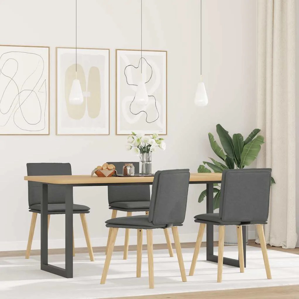 Jídelní židle 4 ks tmavě šedé textil 3315356