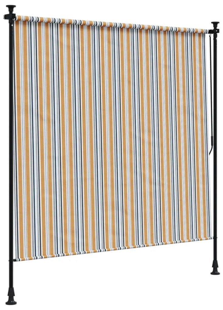 Venkovní roleta žlutá a bílá 200 x 270 cm textil a ocel,  368775