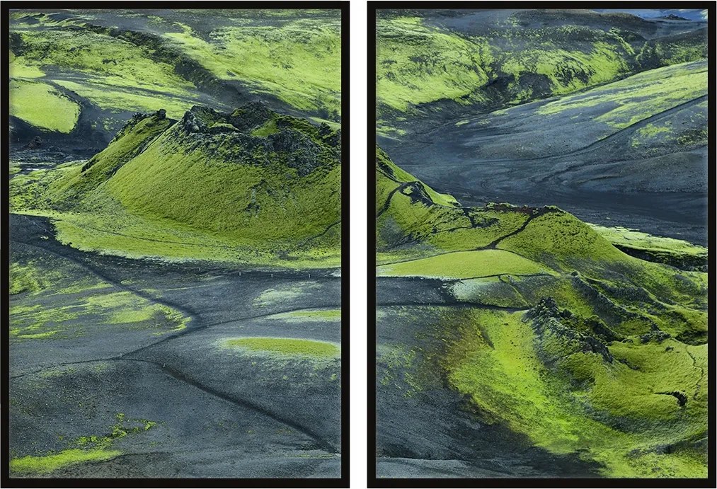 Obraz Plakáty V Rámu 53x73 cm Diptych Sada 2 obrazů Hory Island P757