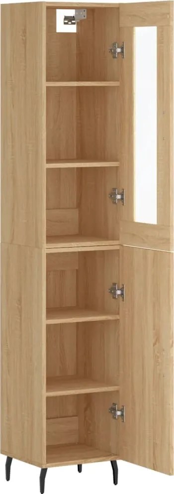 vidaXL Skříň highboard 34,5 x 34 x 180 cm kompozitní dřevo [3199188] Barva: Černá