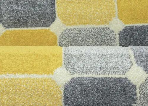 Koberce Breno Kusový koberec PORTLAND 172/RT4J, Žlutá, Vícebarevné, 120 x 170 cm