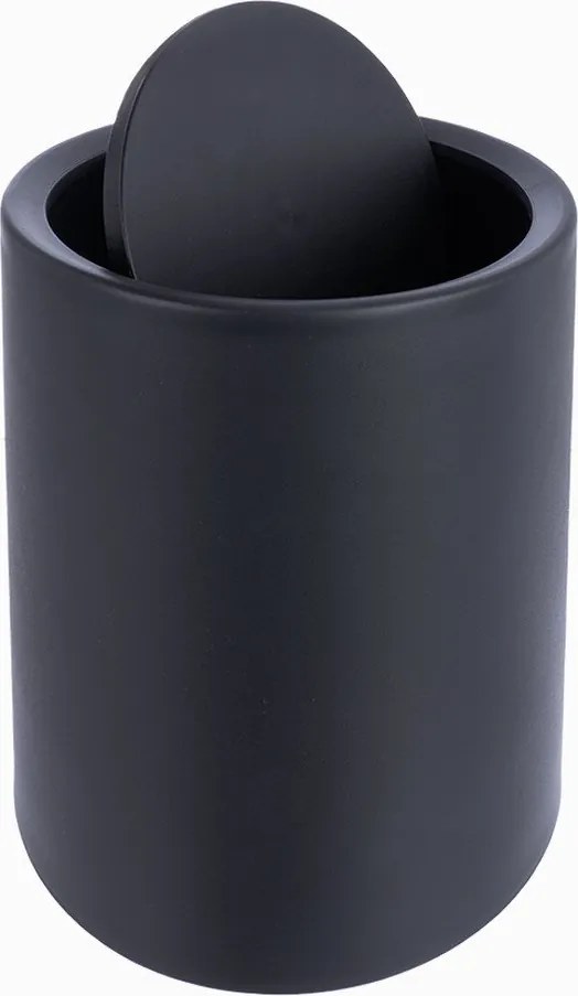 Černý plastový odpadkový koš 6 l – Orion
