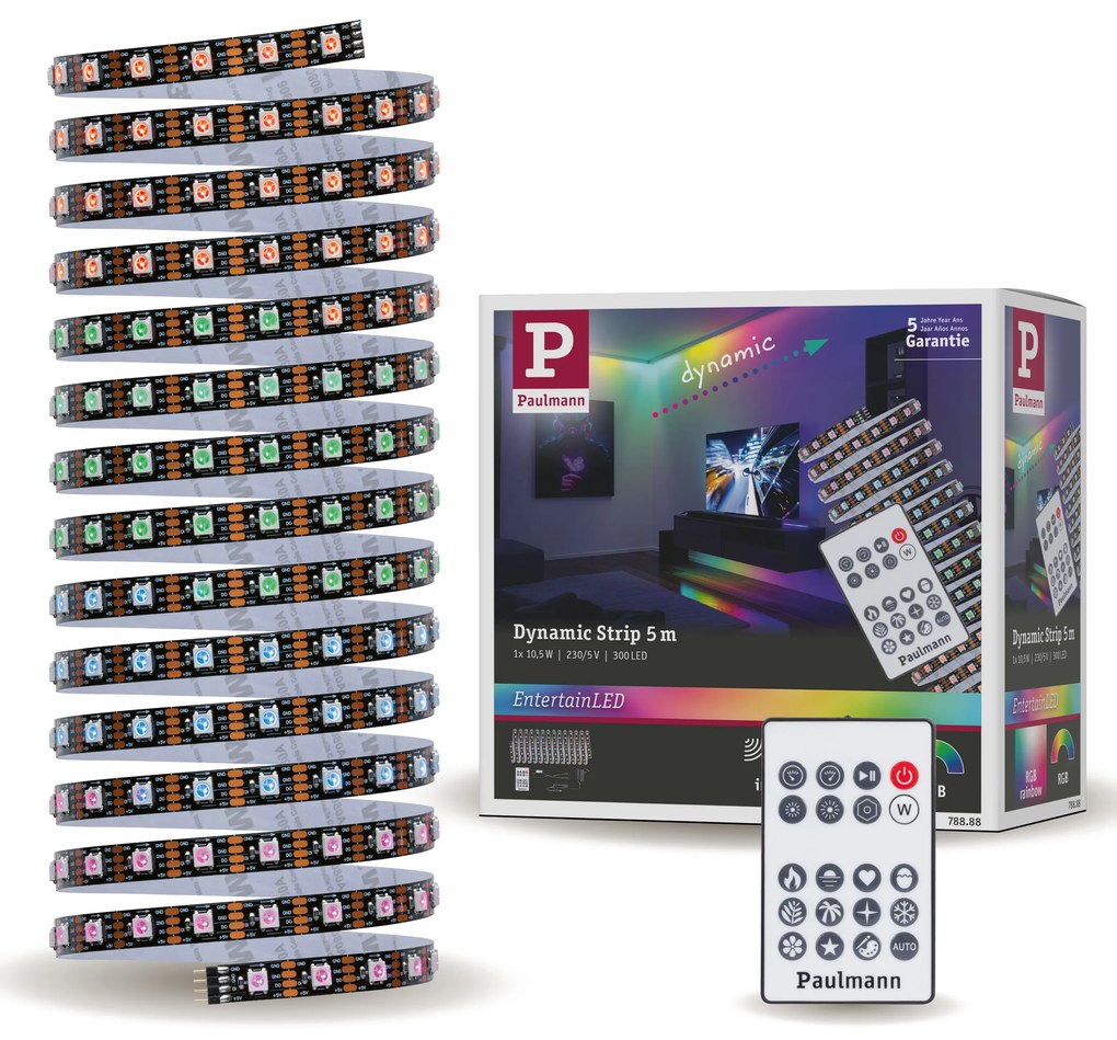 Paulmann 78888 EntertainLED Dynamic, sada RGB LED pásku, délka 500cm, 10,5W , dálkové ovládání