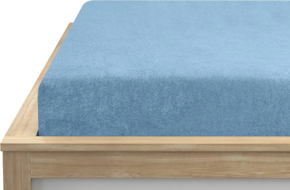 Froté prostěradlo BASIC světle modré 90 x 200 cm