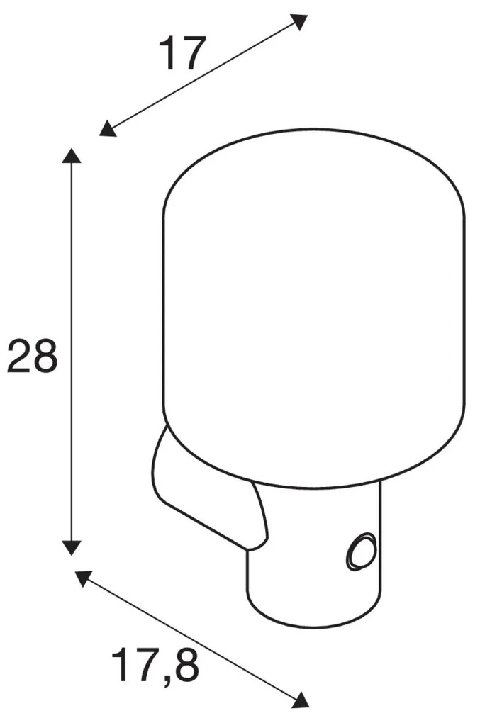 SLV 1004679 Ovalisk, venkovní nástěnné svítidlo se senzorem, LED 9,6W 3000/4000K, antracit, výška 28cm, IP65