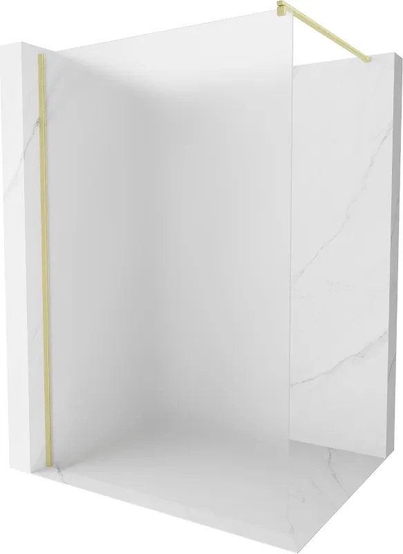 Mexen Kioto, sprchová zástěna Walk-In 90 x 200 cm, 8mm sklo námraza, zlatý matný profil, 800-090-101-55-30