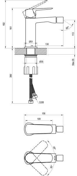 Ravak X070475 - Bidetová baterie LIFE lesklý chrom