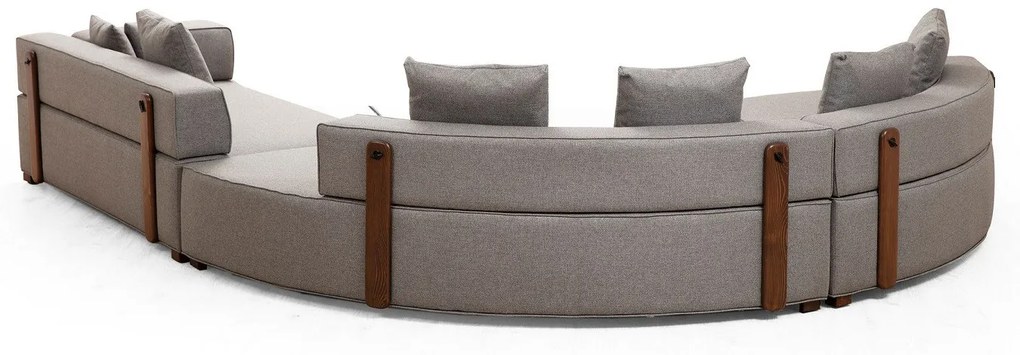 Designová rohová sedačka Galatea 360 cm šedá - levá