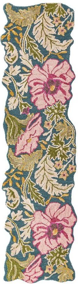 Ručně tkaný vlněný běhoun 60x230 cm Daphne Shaped Floral – Flair Rugs