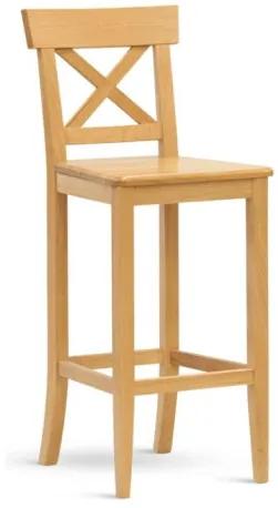 Stima Dřevěná barová židle HOKER masiv Moření Stima Bílý lak