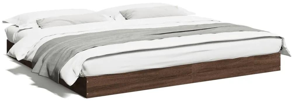 Rám postele hnědý dub 180 x 200 cm kompozitní dřevo,  842006