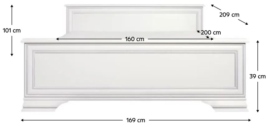 Kondela Postel, 160x200, alpská bílá, KENTAK