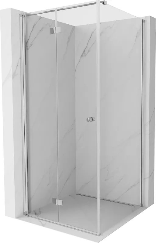 Mexen Mist-F T, 1-křídlý ​​skládací sprchový kout levý 95 x 95 cm, čiré sklo, chromový profil, 8A6T-095-095-01-00-L