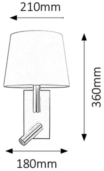 Rabalux 6539 - LED Nástěnné svítidlo HARVEY E27/40W + LED/3W