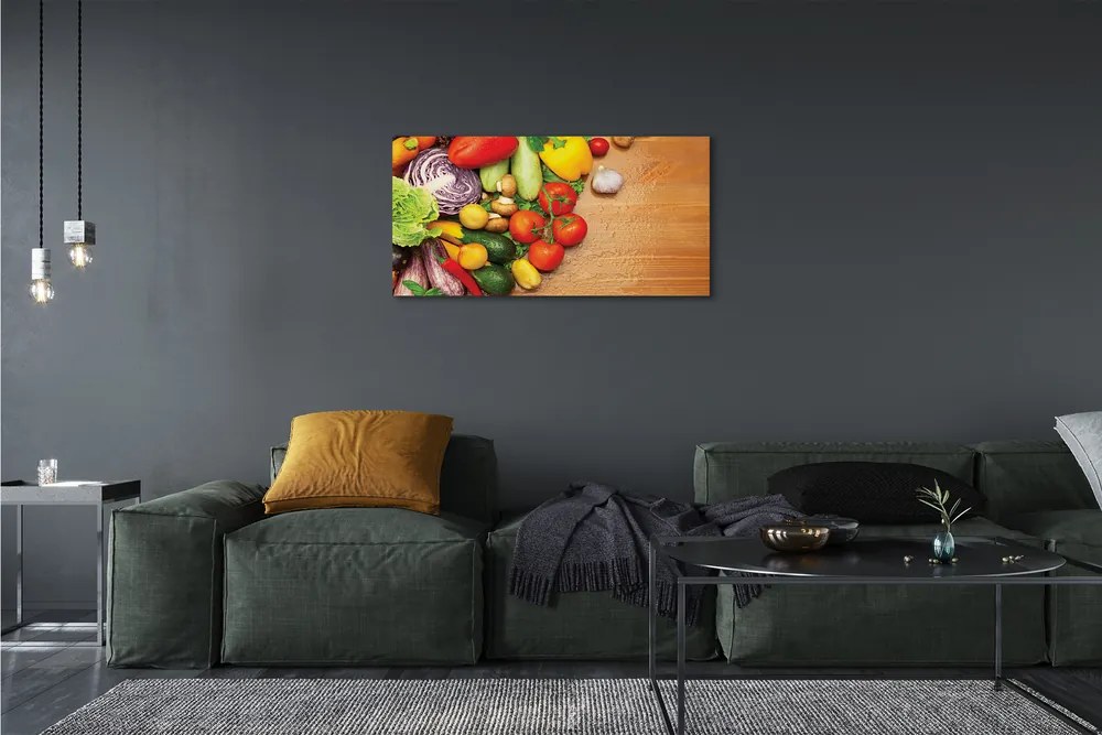 Obrazy na plátně Česnek houby cuketa 120x60 cm