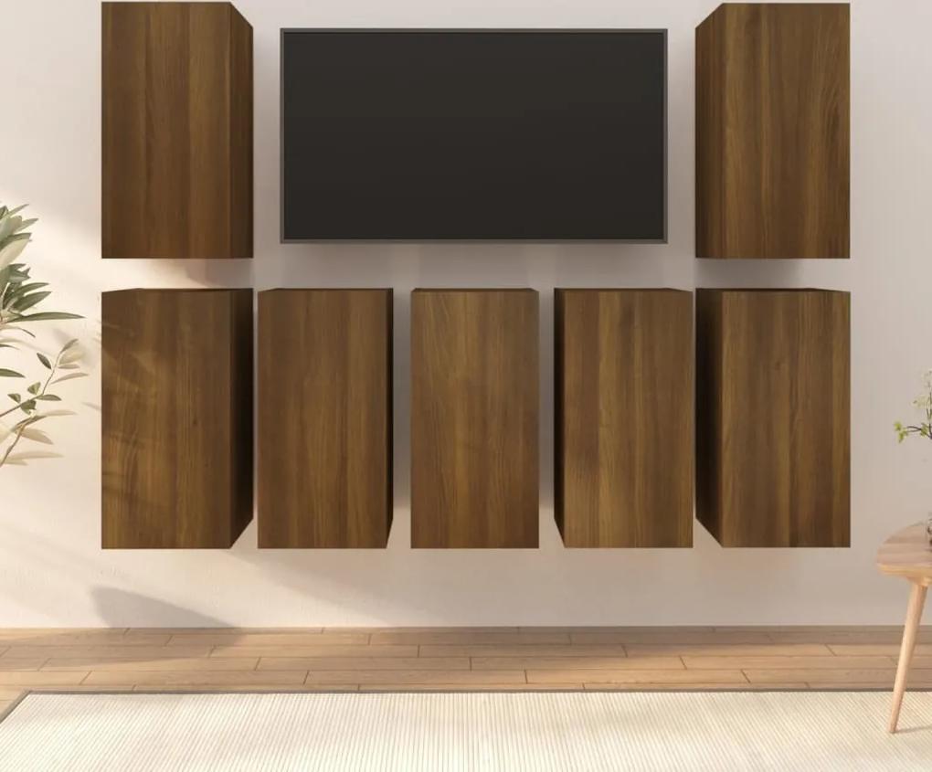 vidaXL TV skříňky 7 ks 30,5 x 30 x 60 cm kompozitní dřevo [3078953] Barva: Černá