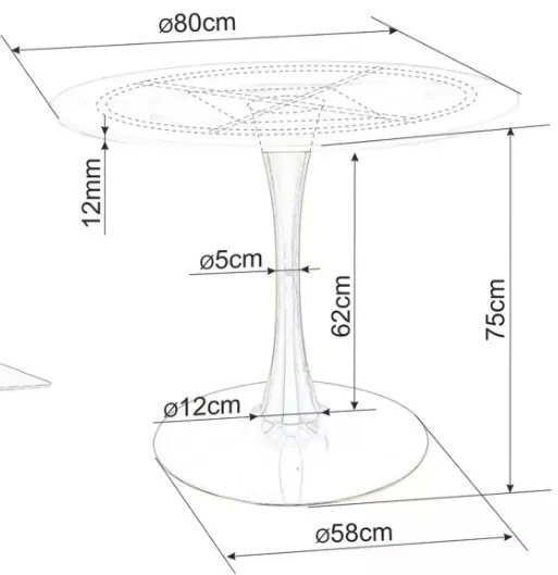 Kulatý jídelní stůl Espero 80 cm černý