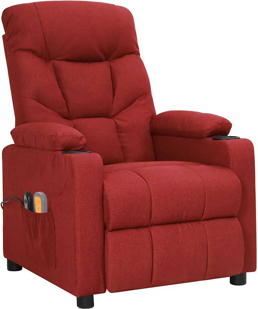 Elektrické masážní křeslo vínové textil 3098830