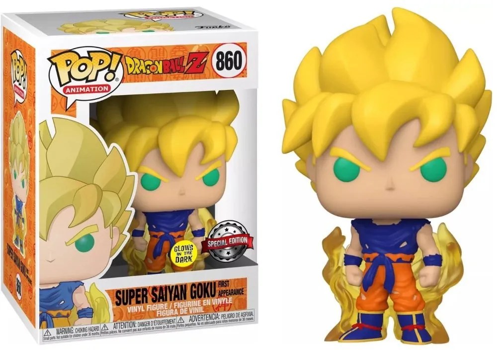 Funko pop! dragon ball z super saiyan goku frst apperance glow 860
