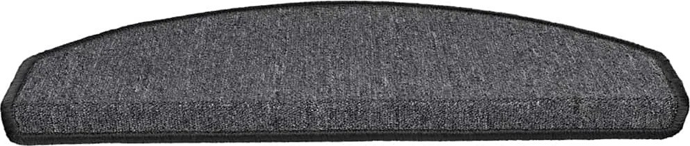 Schodové rohože 10 ks 65 x 24 x 4 cm antracitové, půlkulaté, velké 149751